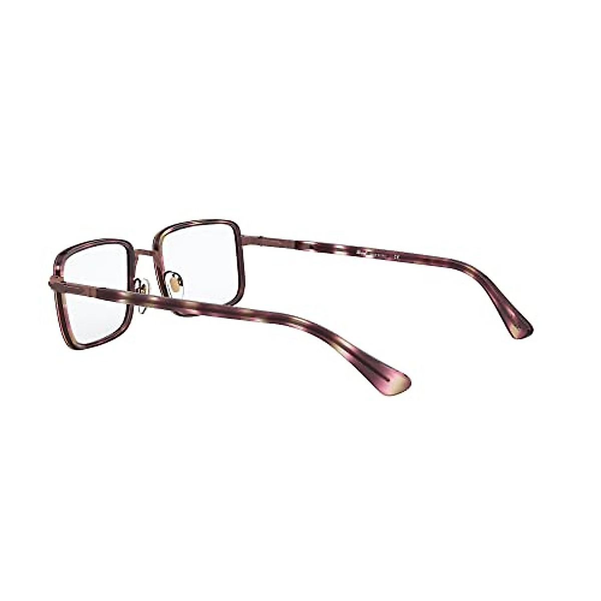 Persol PO2473V Rectangular Prescription Eyewear Frames, Brown/Striped Bordeaux/Demo Lens, 49 mm