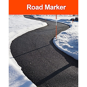 10 pcs Driveway Reflective Markers - 48 inch Snow Stakes with Highly Visible Reflective Tape, 1/4 inch Dia Snow Pole Stake for Parking, Home, Road