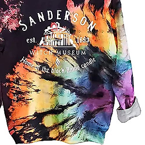 Womens Tie Dye Printed Pullover Tops Long Sleeve Loungewear Casual Color Block Crewneck Sweatshirt