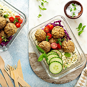 VERONES 10Pack 22OZ Glass Meal Prep Containers, Airtight Glass Lunch Containers Set, Glass Food Storage Containers with Lids,Exclusive of BPA, for Microwave, Oven, Freezer&Dishwasher Friendly,Green