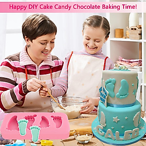 Baby Showers Fondant Molds 4 Pcs, Bottle Stroller Skirt Chocolate Cake Decoration Silicone Mold for DIY Candy Sugar Craft, Cookies, Marzipan, Flower Paste, Dough, Resin, Clay