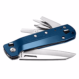 LEATHERMAN, Free K2 EDC Pocket Multitool with Knife, Magnetic Locking, Aluminum Handles and Pocket Clip, Made in The USA, Navy