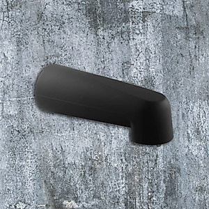 SENTO Slip On Black Universal Bathroom Tub Spout Without Diverter, Durable Heavy Duty Metal Bathtub Faucet Without Shower Diverter - 7 Inches 1/2" Copper Pipe, Matte Black