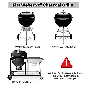 GARNETIN 22-1/2-Inch One-Touch Cleaning System Kit for Weber Charcoal Grills, 7444 Replacement Parts Grill Accessories for Weber Kettle Grills, Silver-USA Made