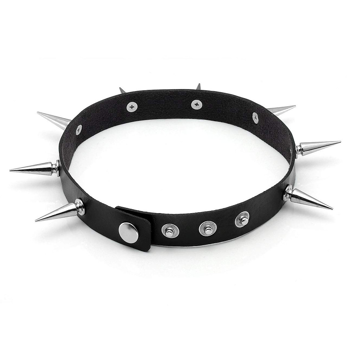 Manfnee Leather Spike Rivet Bracelet Choker Punk Gothic Metal Studded Cuff Bangle Black Wristband
