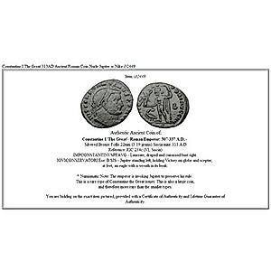 1 IT Constantine I The Great 313AD Ancient Roman Coin Denomination_in_description Good