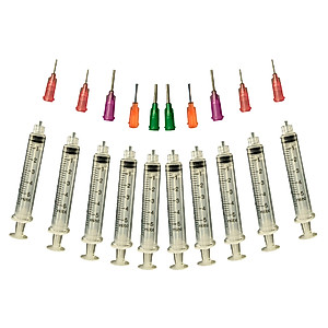 Creative Hobbies® Glue Applicator Syringe for Flatback Rhinestones & Hobby Crafts, 5 Ml with Assorted Large Gauges of Precision Tips - Value Pack of 10