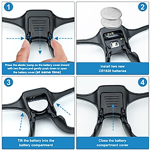 Delixike 200% Magnifying Glasses with Light,LED Lighted Magnification Eyeglasses, Bright Sight Hands Free Magnifier for Close Work, Jewelry,Craft, Reading, Hobby