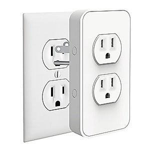 Power by SimplySmart Home, Dual Outlet Timer/Automation, DIY, USB Charger, Nightlight, No tools, No wiring, Snap on, Alexa, Google Assistant, iOS, Android, Smart Home, App