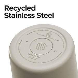 SPOUT 40 oz Tumbler With Handle And Straw, Insulated Stainless Steel Water Bottle With Straw - Travel Mug | BPA Safe Tumblers | Iced Drinks, Water, Cold/Hot Coffee - Cupholder Friendly - Cream