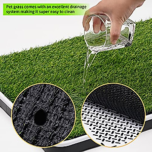 Dog Grass Pad with Tray, Artificial Grass Pee Pad, Reusable Training Potty Pad for Indoor and Outdoor Use