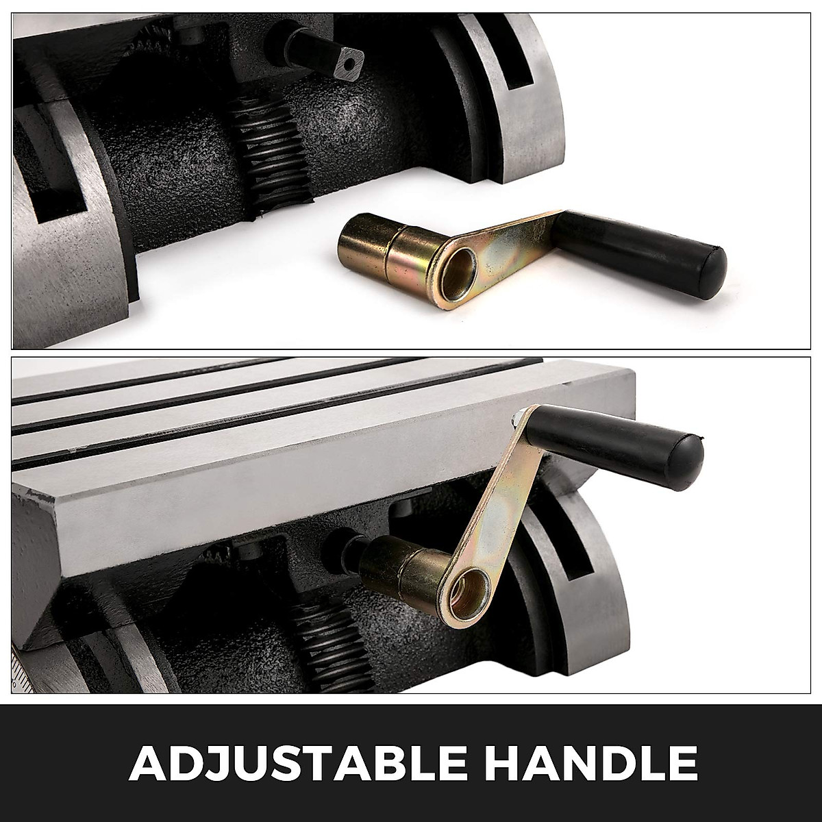 BestEquip Tilting Milling Table 7x5inch Tilting Angle Milling Machine 0-90°Adjustable Swivel Angle Plate with 3 T-slots and an Adjustable Crank Handle Heavy Duty Tilting Milling Machine for Grinding