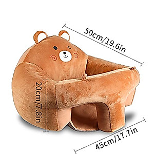 AIPINQI Baby Support Seat, Plush Cute Soft Animals Shaped Learning Sitting Chair On Floor Suitable for Play Infants Tummy Time Bear