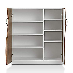 BOWERY HILL Contemporary Wood Shoe Cabinet in White