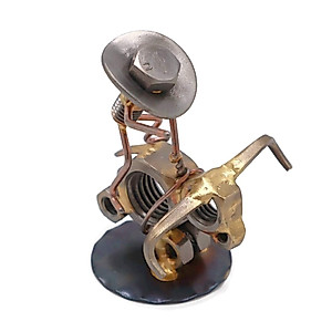 Bull Rider Collectible Handmade Metal Art Figurine, Desk Accessories, Trophy, Boss Gift, Home Office Décor, Rodeo