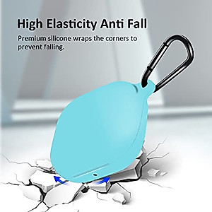 IUHOZI Beats Fit Pro Glow Case, Full Protective Case Cover for Beats Fit Pro Earbuds with Keychain Glow in Dark (Glow Blue)