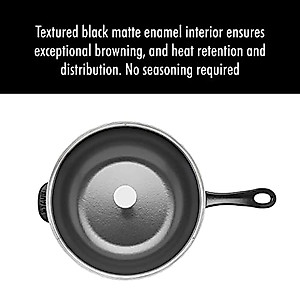 STAUB Cast Iron Pan with Lid 10-inch, 2.9 Quart Serves 2-3, Fry Pan, Cast Iron Skillet, Wok, Made in France, Matte Black