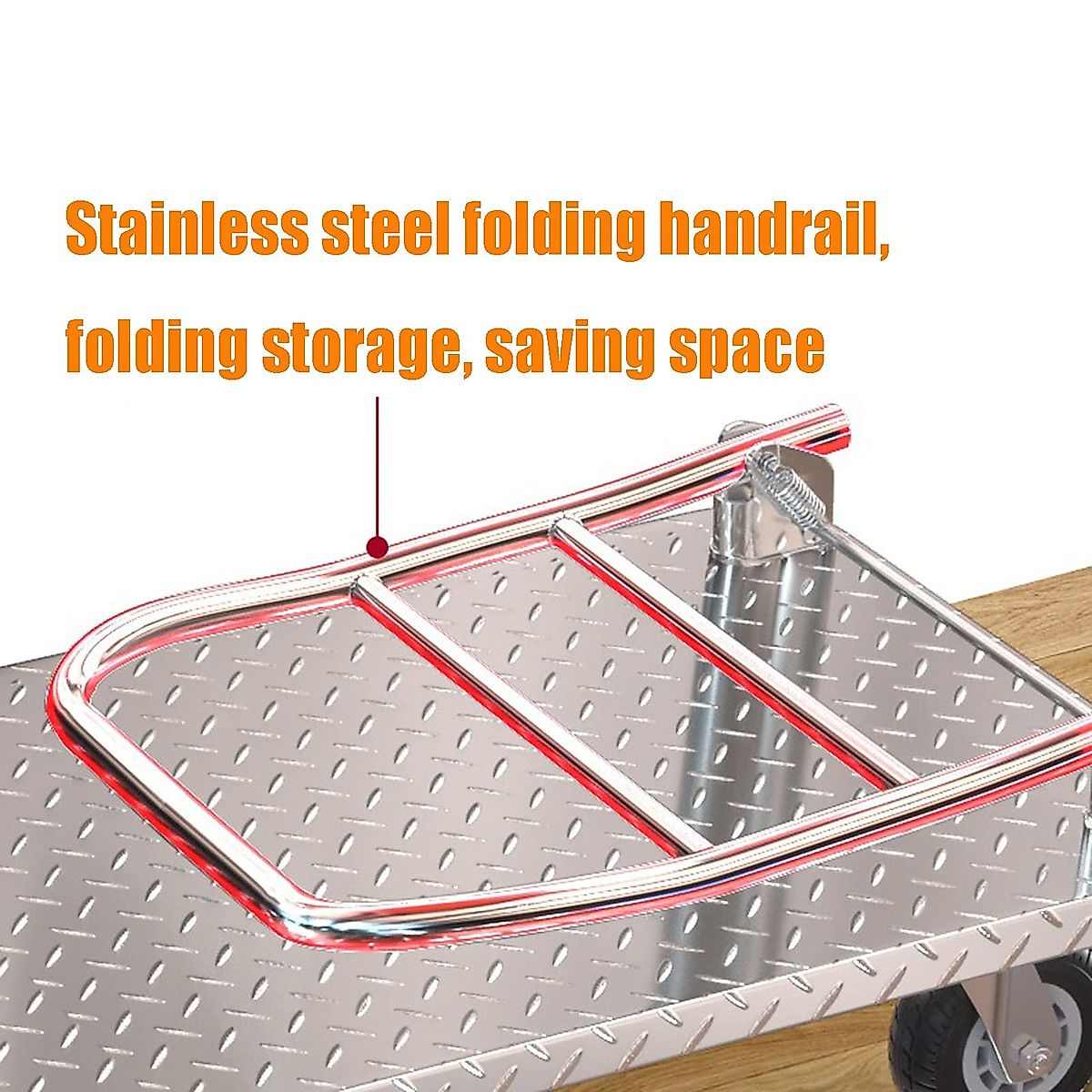 Platform Trucks Hand Push Platform Truck with Mute Wheels, Folding Platform Trolley, for Loading and Storage, 350-500kg Weight Load (Size : 87x58x90cm)