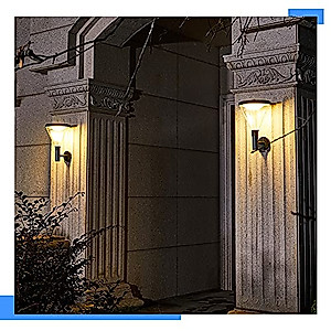 Wall Light, Wall Sconces, Outdoor Exterior Wall is Modern and Simple Wall Lantern Solar Energy-Saving LED Without Wiring Wall Sconce IP65 Waterproof Light Control Patio Light PC Lampshade Exterior Lig