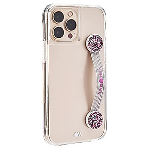 Case-Mate Elastic Strap Phone Grip - Finger & Hand Phone Holder, Mobile & Tablet Phone Strap - For iPhone 14 Pro Max/ 13 Pro Max/ 12 Pro Max/ 11/ S23 Ultra/ Pixel 7, 3M Supreme Adhesive - Pink Glitter