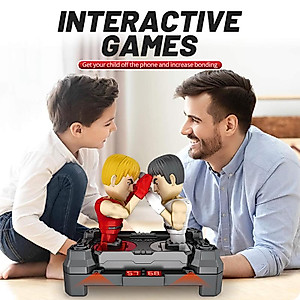 Electronic Boxing Toy with Scoring Screen, Kid Board Boxing Games, Body Interactive Punching RC Robots, Single Player& 2 Players Mode, K.O.& Scoring Winning Ways, Xmas/Birthday Gift for 4-7,8-12 boys