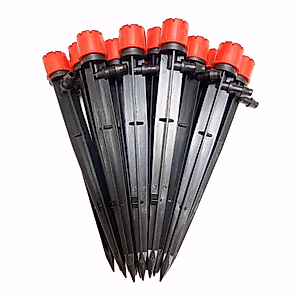 ZILIM 100PCS Drip Emitters Sprayer with 8 Hole, 360 Degree Dripper Perfect for Irrigation System Watering Kits, Adjustable for 1/4inch(7 x 4mm) Irrigation Tube Hose, Garden Patio Lawn Flower Bed