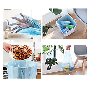 4 GALLON Bathroom Trash Bags, 4 Rolls/100 Counts Small HANDLES Garbage Bags for Office, Bathroom Wastebasket Waste Bin Colorful Portable Rubbish Bags (100)