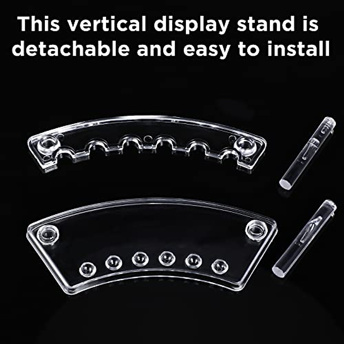 Chinco Plastic Pen Holder Clear Display Stand 6-Slots Pen Display Stand Eyebrow Pen Stand Makeup Brush Rack Organizer for Home Office Desk School Supplies, Vertical (10 Pieces)