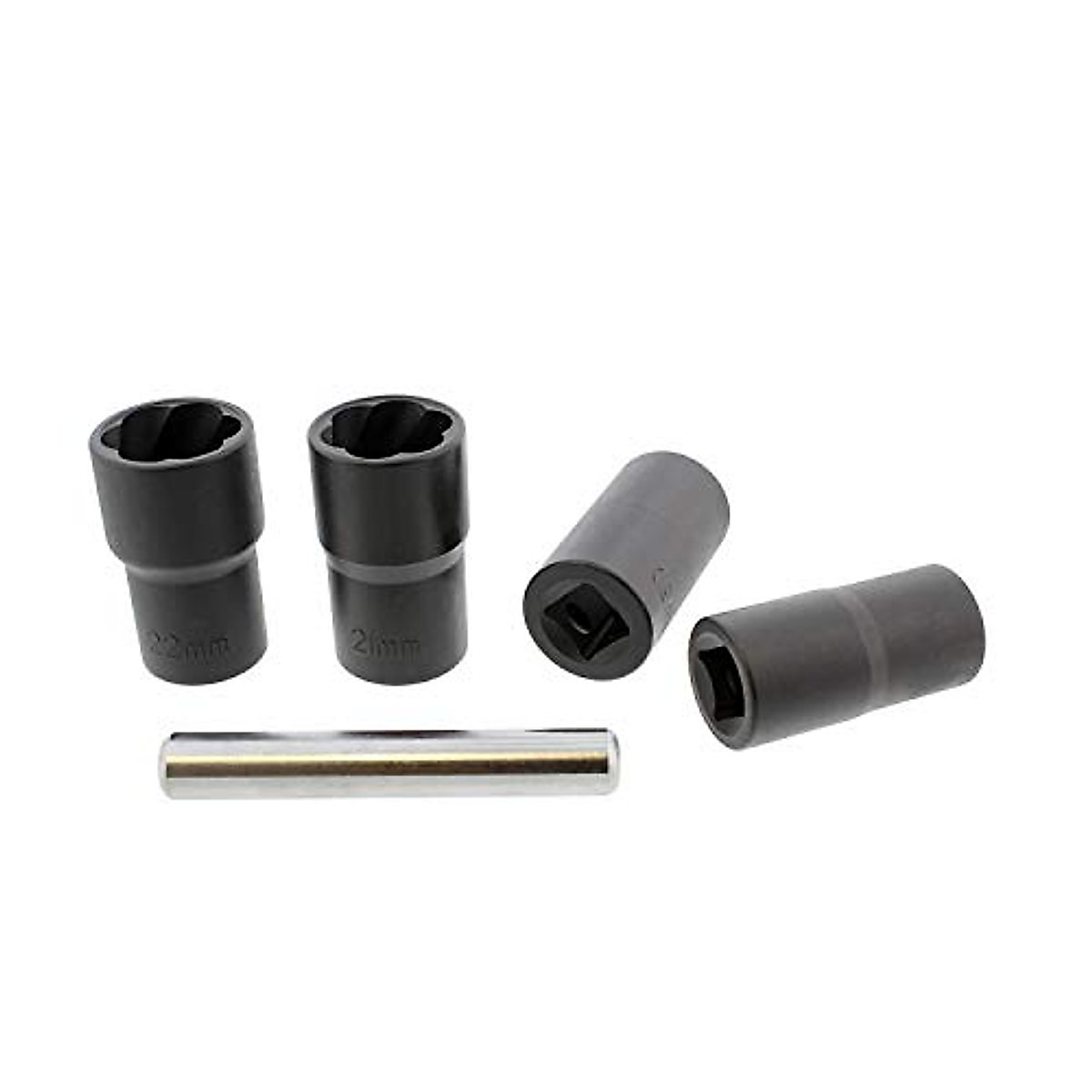 ABN Twist Socket Set Lug Nut Remover Extractor Tool - 5 Piece Metric Bolt and Lug Nut Extractor Socket Tools