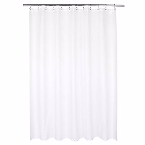 Barossa Design Waterproof Fabric Shower Curtain Liner Microfiber 70" W x 72" H - Hotel Quality, Machine Washable, White Shower Liner for Bath Tub, 70x72 Inches