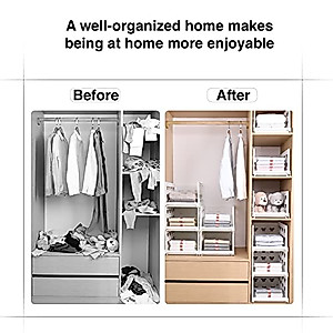 ﻿Folding Wardrobe Storage Box 2-Pack Plastic Drawer Organizer Stackable Shelf Baskets Cloth Closet Containers Bin Cubes ,Home Laundry Fold Pull Out Drawer Dividers for Clothes