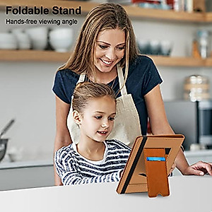 Fintie Universal Case for 6-7 Inch Tablet eReader - Premium PU Leather Sleeve Stand Cover with Card Slot & Hand Strap for 6", 6.8", 7" Kindle/Kobo/Nook/Tolino/Pocket Book E-Book Tablet, Brown