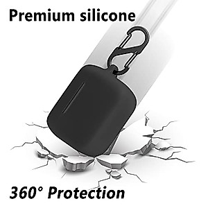 Geiomoo Silicone Case Compatible with Sennheiser CX Plus, Protective Cover with Carabiner (Black)