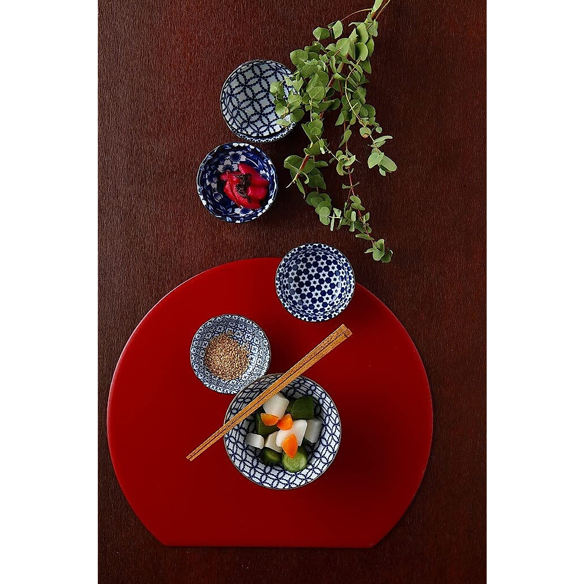 JapanBargain 4683, Set of 5 Japanese Porcelain Bowl Set Gift Set,Traditional Japanese Inspired Pattern Bowls, Made in Japan, 4-1/2" Diameter