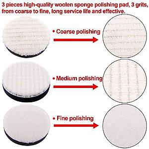 SIQUK 28 Pieces 3 Inch Buffing Pads Car Polishing Pad Kit Foam Polishing Pads Car Buffer Polisher Attachment for Drill