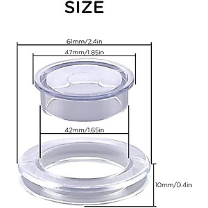 AIEX 2 Inch 2 Set Patio Table Umbrella Hole Ring and Cap Set Silicone Transparent Including 2 Rings and 2 Stoppers