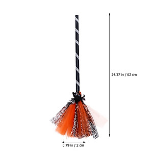 SUPVOX Witch Broom Witch Broom Net Yarn Plastic Wizard Flying Broomstick Halloween Cosplay Props for Kids Party Costume (Orange) Halloween Costumes