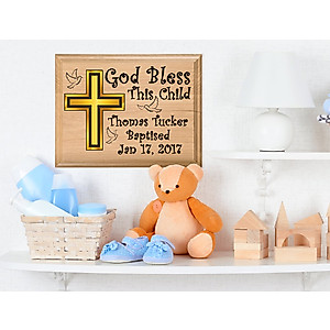 PERSONALIZED Baptism Gift Plaque Christening Gifts For Baby Girls Boys Babies Made in The USA