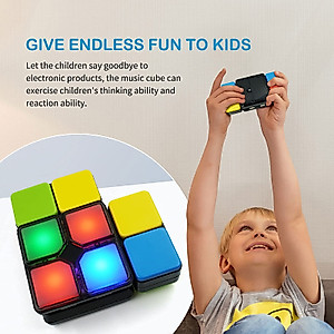 4-in-1Electronic Memory & Brain Game | Handheld Game for Kids | STEM Toy for Kids Boys and Girls | Changeable Colors Speed Cube Novelty Puzzle | Fun Gift Toy for Kids Ages 6-12 Years Old | Fidget toys