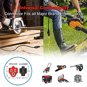 Clear Power 25 ft 12/3 SJTW Heavy Duty Outdoor Extension Cord, Water,Weather & Kink Resistant, Flame Retardant, Yellow, 3 Prong Grounded Plug, CP10144