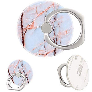 (3 Pack) Mobile Phone Ring Holder Finger Grip,Rose Gold White Marble Cell Phone Stand Collapsible Kickstand Compatible with All Smartphone