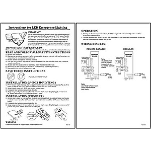 AKT LIGHTING Commercial Emergency Light, UL Certified, White Emergency Light Fixture with 2 LED Square Heads Adjustable & Backup Batteries Exit Lighting（6Pack）