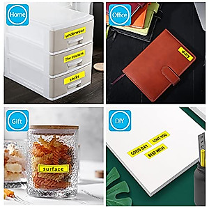 4Pack TZ Yellow Tape 12mm 0.47 Compatible for Brother PTouch TZe-631 TZE631 Black on Yellow Label Tape Work for Brother PT-D210 PT-D600 PTD400 Label Maker, 1/2 in x 26.2 Ft