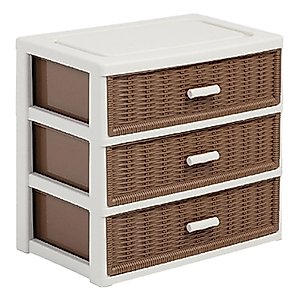 Generic Rattan Storage Drawers, Stackable Storage Bins, 2,3,4 Floor Rattan Drawers, Modern Closet Rattan Drawer, Decorative Classified Household Storage Box For Paper, Books, Snacks, Toys