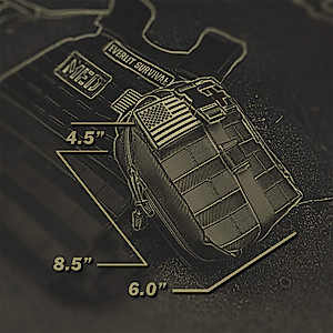 EVERLIT Emergency Trauma Kit, CAT GEN-7 Tourniquet 36" Splint, Military Combat Tactical IFAK for First Aid Response, Critical Wounds, Severe Bleeding Control (Black)