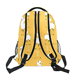 senya School Backpack Llama With Arrows Cute Bookbag Daypack One_Size