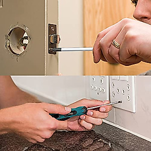 Magnetic Screwdriver Set,5 Pieces Slotted and Phillips Screwdriver with Ergonomic Comfortable Non-skid Handle,Permanent Magnetic Tips,Rust Resistant Heavy Duty Toolkit (Viridian Green)