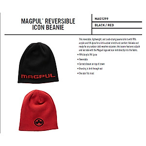Magpul Standard Reversible Icon Beanie, Black/Red, One Size