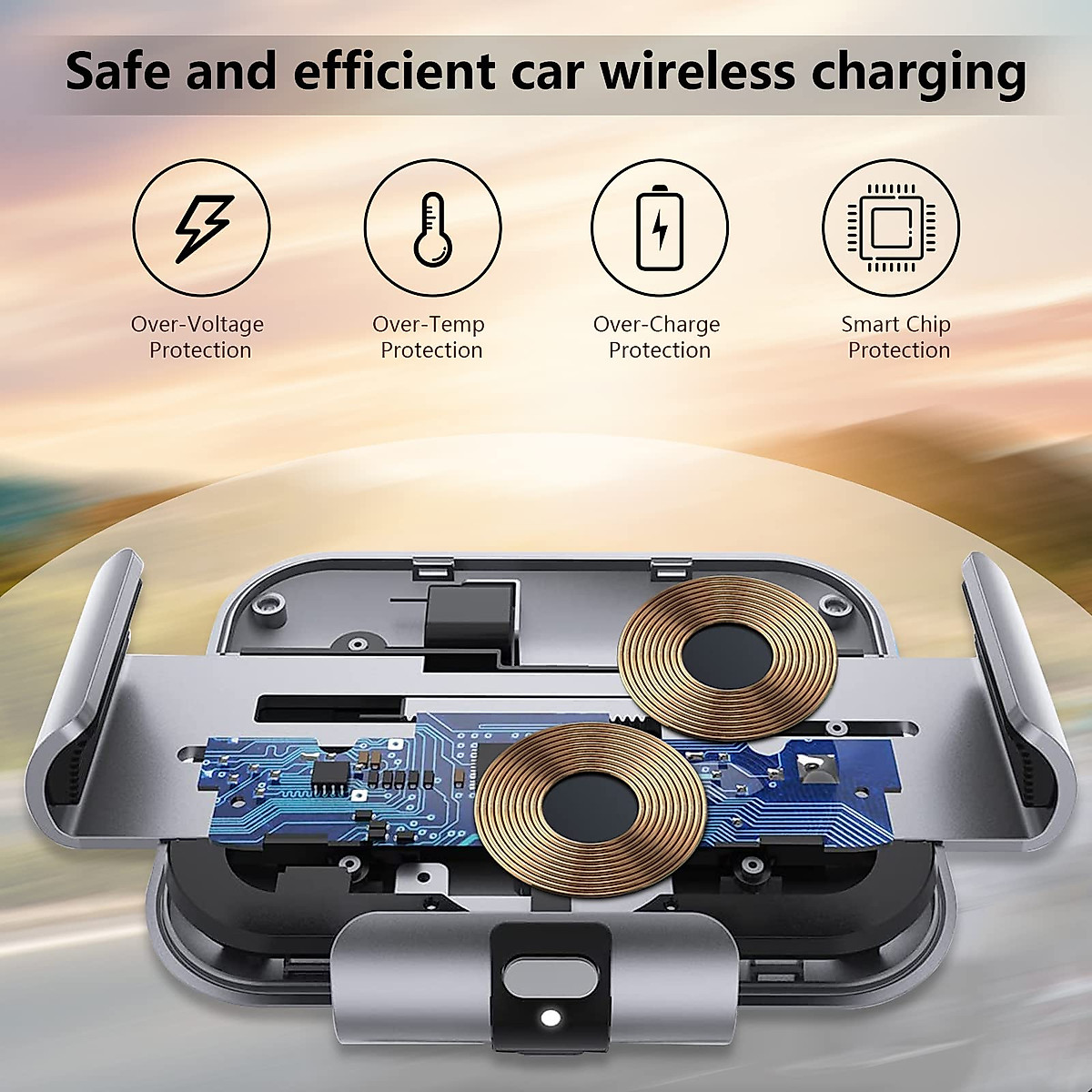 15W Wireless Car Charger for Samsung Galaxy Z fold 5/4/3/2,[Dual Coils] Auto-Clamping Air Vent Dashboard Car Phone Holder for Galaxy Z Fold 4 Car Mount(with QC3.0)