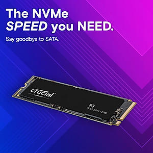 Crucial P3 500GB PCIe Gen3 3D NAND NVMe M.2 SSD, up to 3500MB/s - CT500P3SSD8